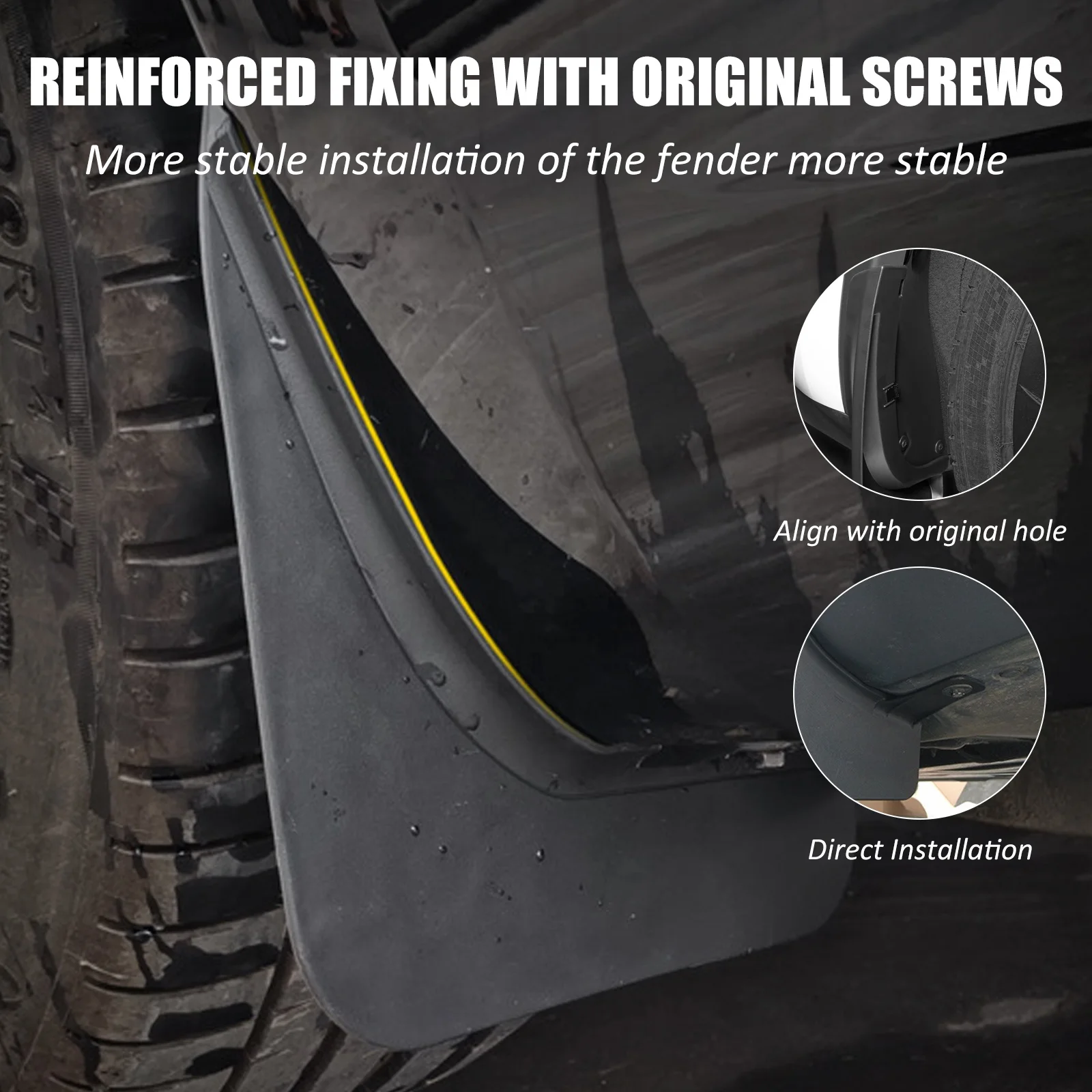 Tkzcrst For Tesla Model Y Fender Matte Black Front Rear Mudguard Kit ...