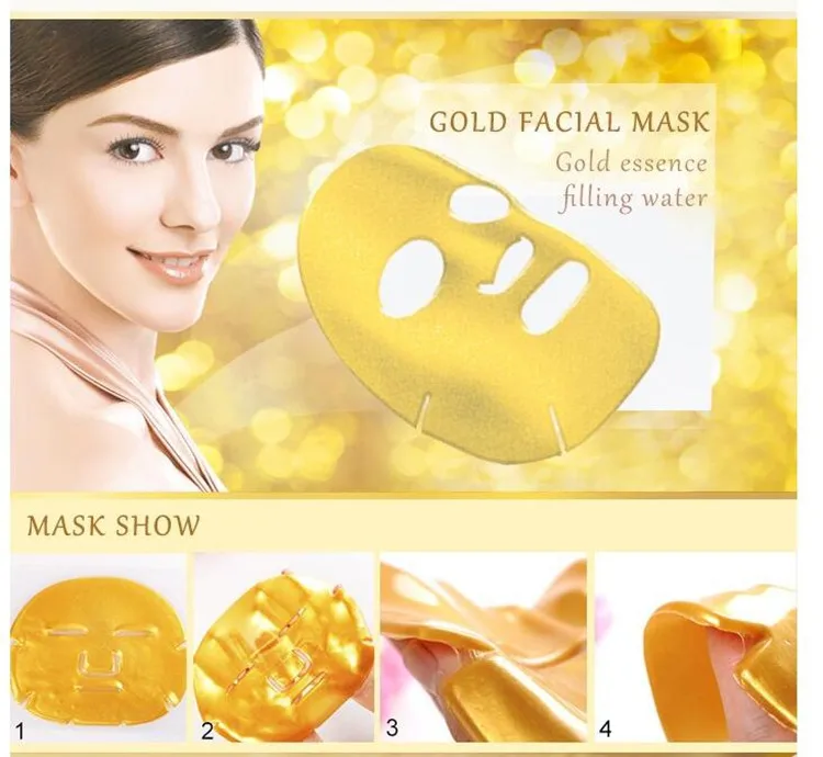 공장 가격 24k 콜라겐 골드 페이셜 마스크 안티 링클 안티 에이징 뷰티 스킨 케어 시트 마스크 Buy Gold Face