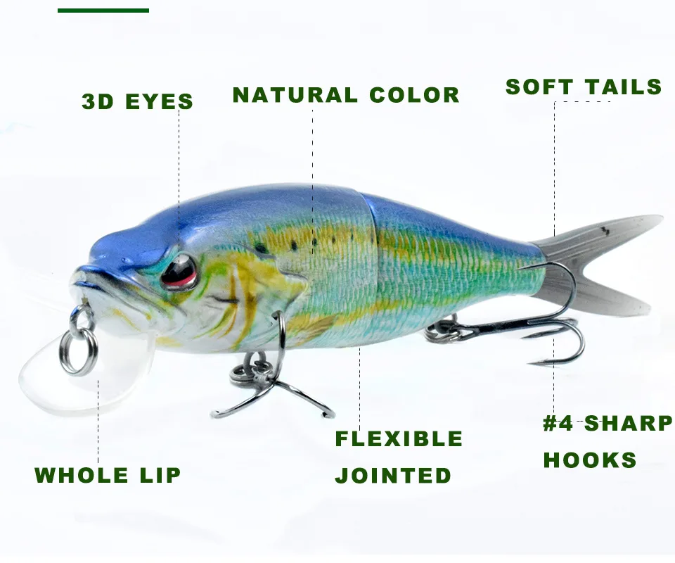 Cross-Border 17cm 51.5g Floating Two-Section ABS Soft Tail Multi ...