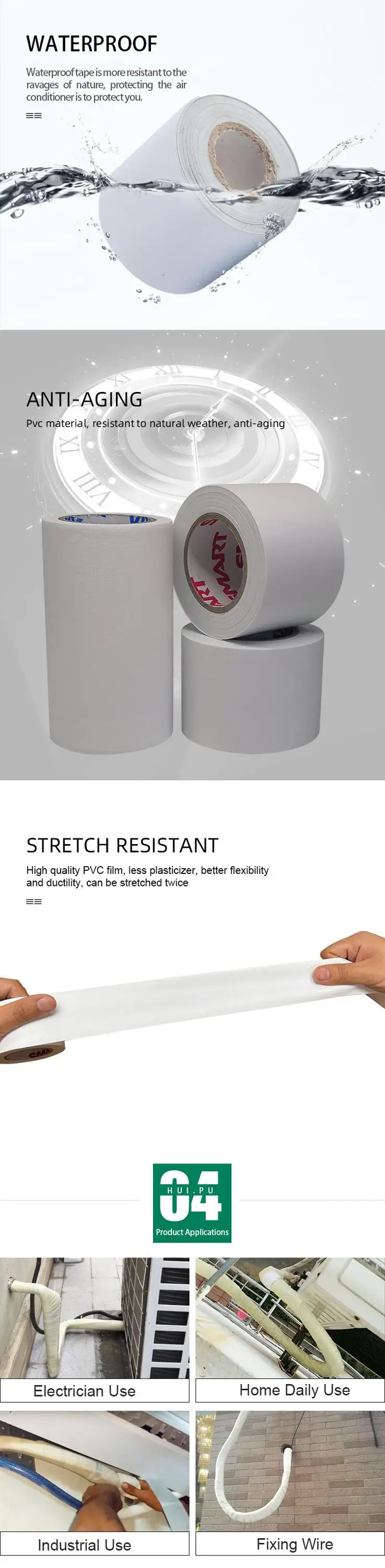 Blue Color Pvc Adhesive Wrapping Air Conditioning Tape - Buy Ac Pvc ...