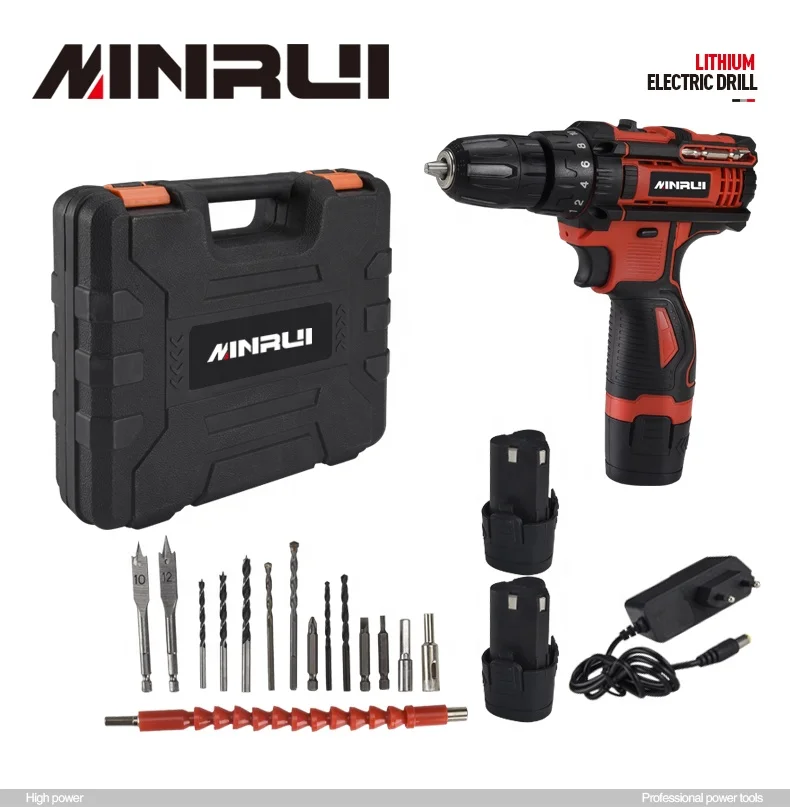 12v Cordless Mini Drill Set With Power Drill And Bit Set Battery ...