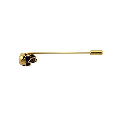 New Classic Formal Tie Clip& Skull Pin 18k Gold Plated Necktie Pin For ...