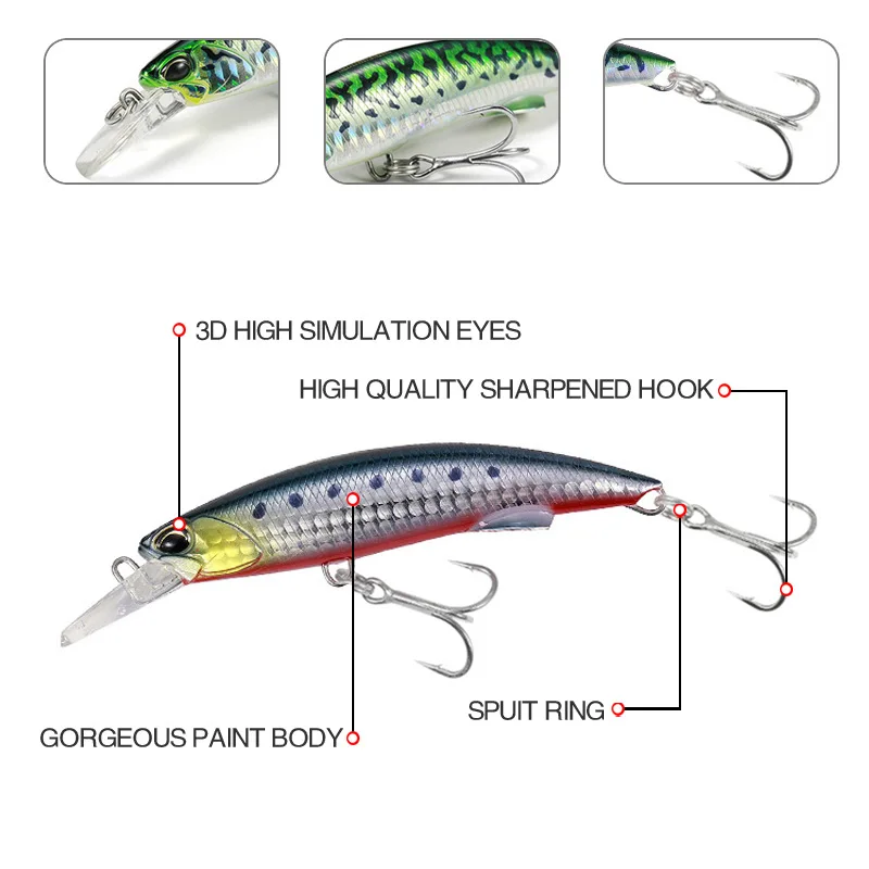 92mm/40g Hard Bait Lure Bionic Fishing Lure Pike ABS Material Minnow ...