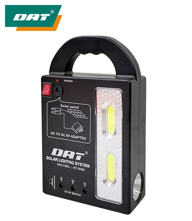 At-999 Dat Portable Solar Home Lighting System Kits With 3 Bulbs Dc ...