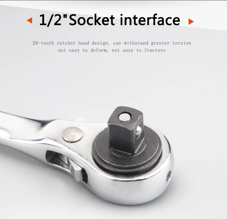 Heavy-duty Long Handle Ratchet Spanner Wrench for Tools