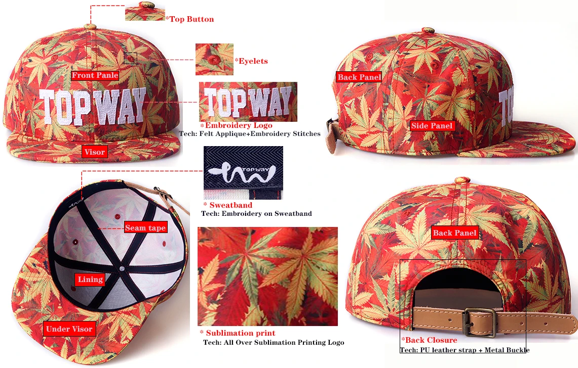 Wholesale Custom Snapback Caps - All over Printing & Embroidery