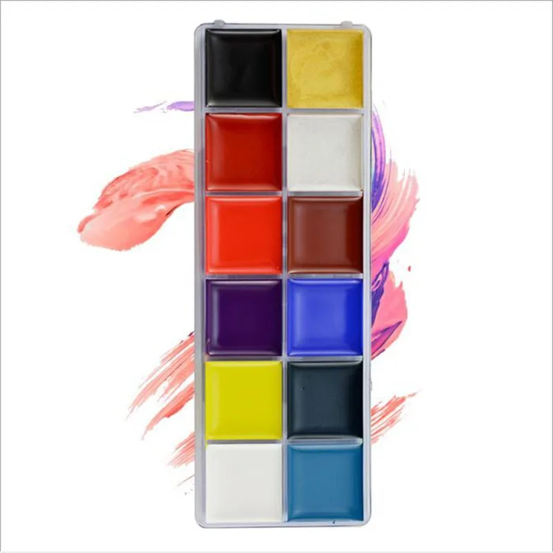 12-Color Strip-Shaped Face Paint Body Paint Paste Cosmetics for ...