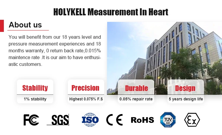 Holykell Factory Temperature Sensor Transmitter Pt100
