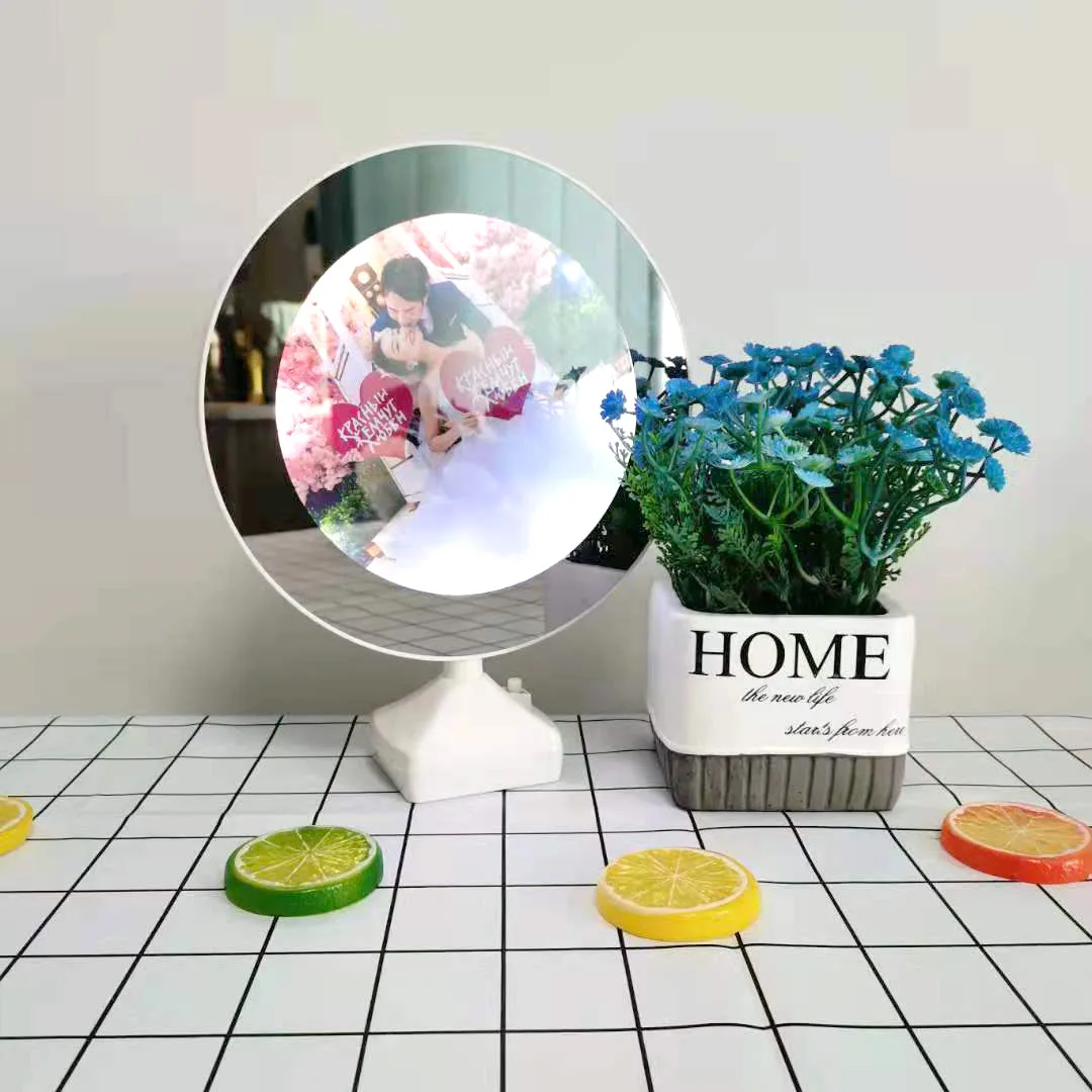 MU Led Light love Photo Frame Gifts Memory Shiny Wedding Magic Mirror ...