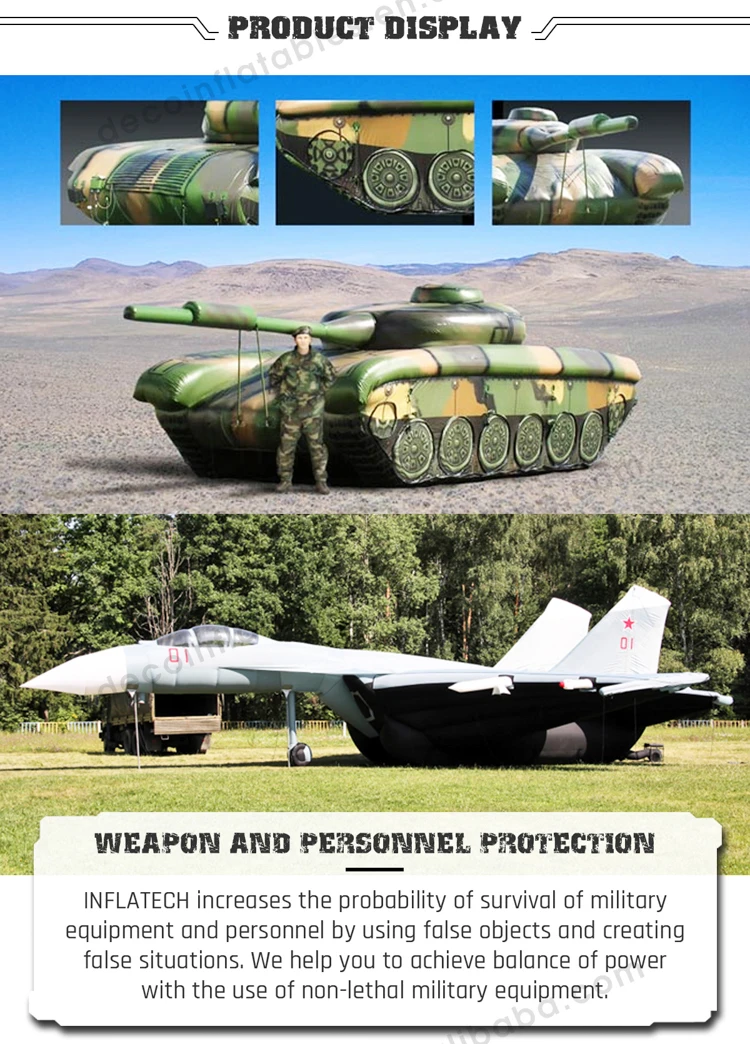 Outdoor Decorated Decoy Inflatable Tank Model Custom Inflatable Missile ...
