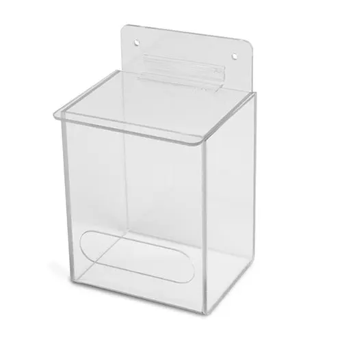 Transparent Wall Mounted Acrylic Hairnet Dispenser with Hinged Lid