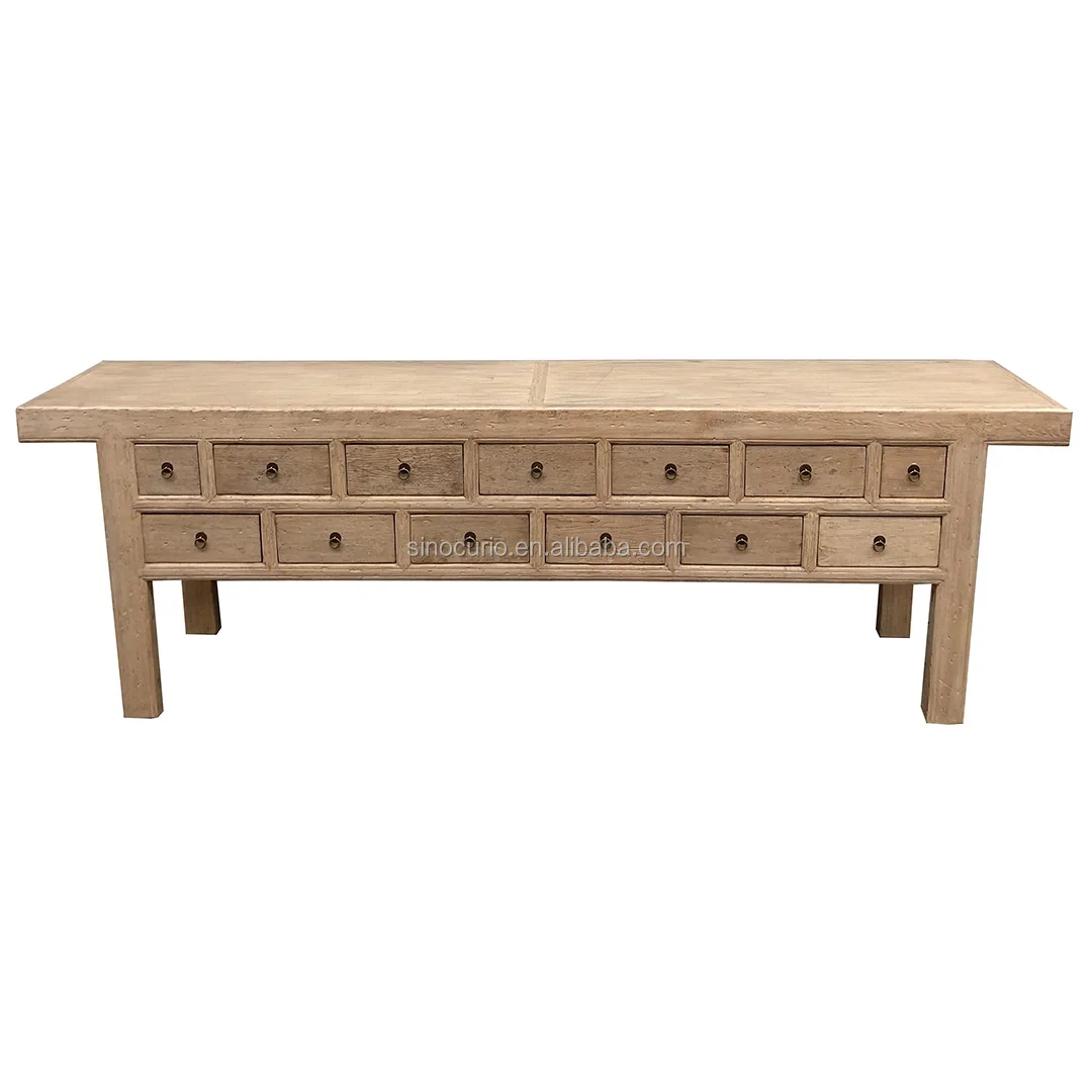 Antique Chinese Style Vintage Natural Reclaimed Wood Buffets and Sideboards