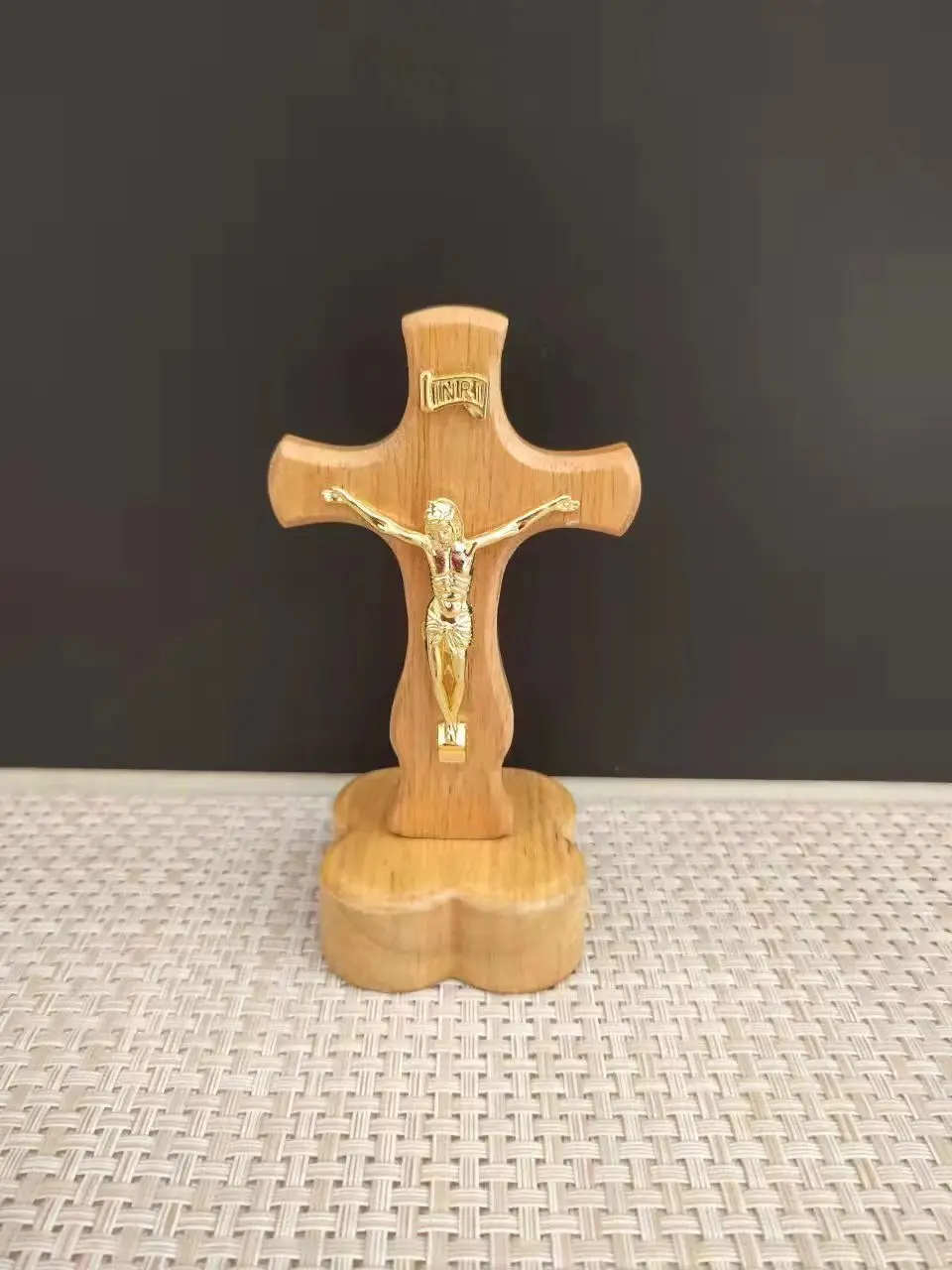 Religious Christian Standing Table Wooden Crucifix Cross Decoration ...
