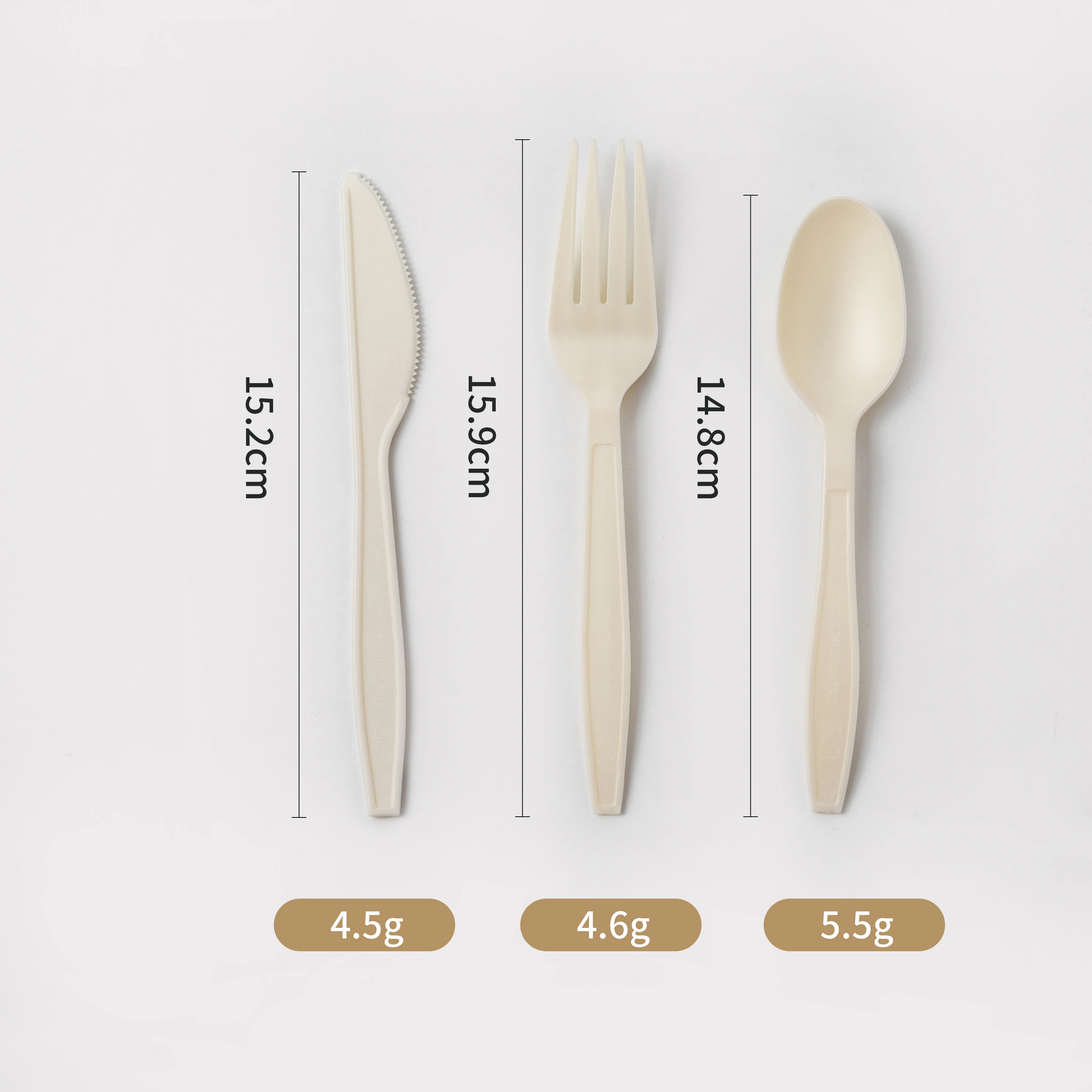 Biodegradable Compostable Disposable Cornstarch Cpla Plastic Cutlery Sets Fork Spoon And Knife ...