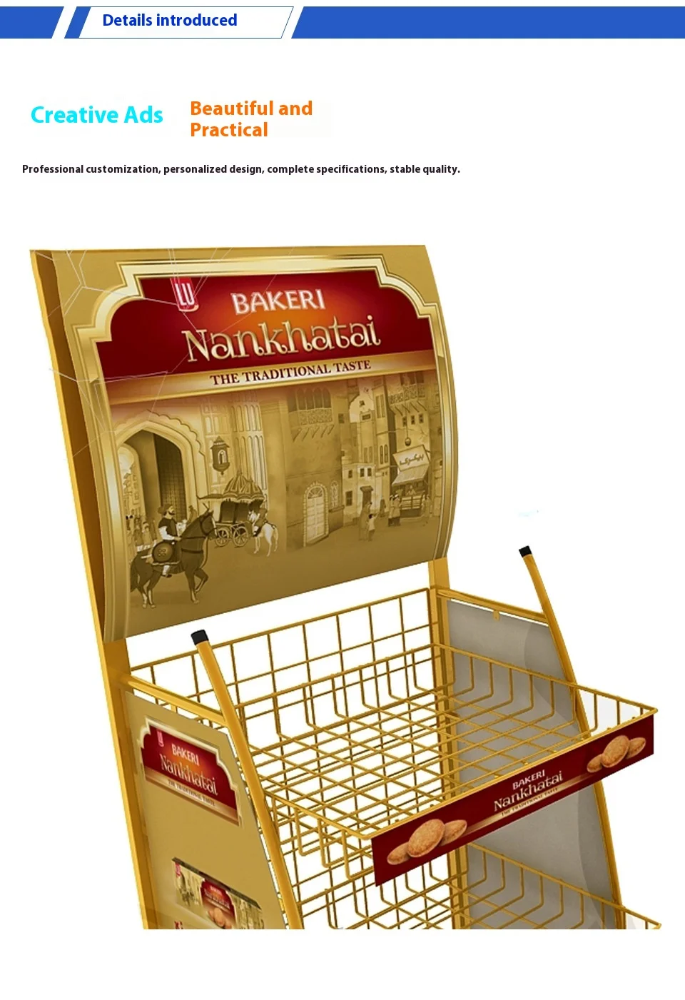 Supermarket Mobile Folding Display Rack Double-Sided Metal Grid ...