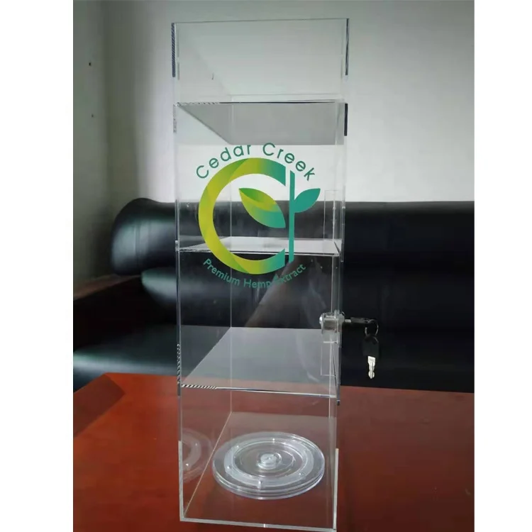 Wholesale Clear Acrylic Hemp Display Cabinet Rotating Counter Display ...
