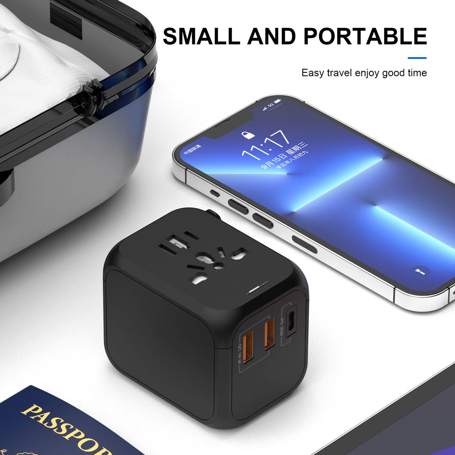 New PD30W 3 USB Port and Universal Socket Retractable Plugs Charger Travel Adaptor| Alibaba.com