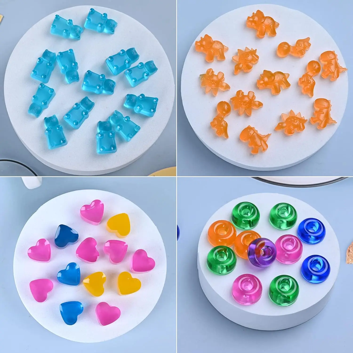 Gummy Bear Mold Silicone Gummy Worm Mold Kit - 40 Cavity DIY Candy ...