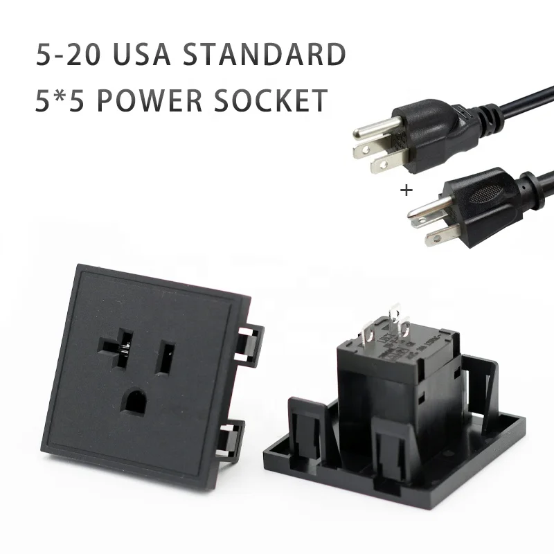 20A 250V IEC Nema 6-20R AC Power Extension Socket USA Standard Wall ...