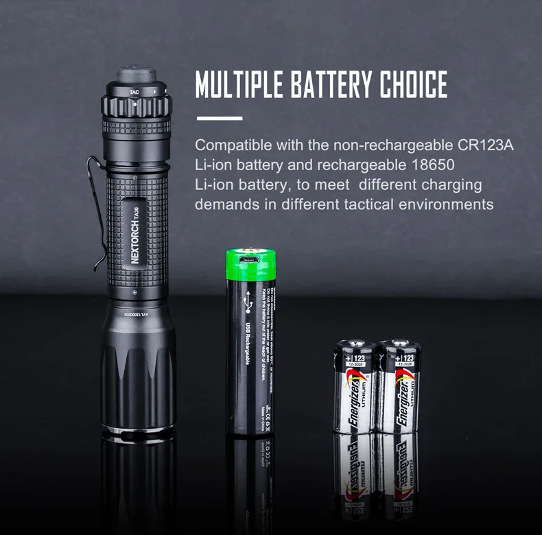 For Nextorch TA30 V2.0 LED Torch 1300 Lumens One-Step Strobe Type-C ...