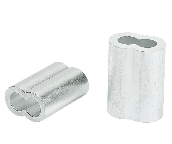 8 Shaped Aluminum Cable Clips - Durable Wire Rope Ferrules