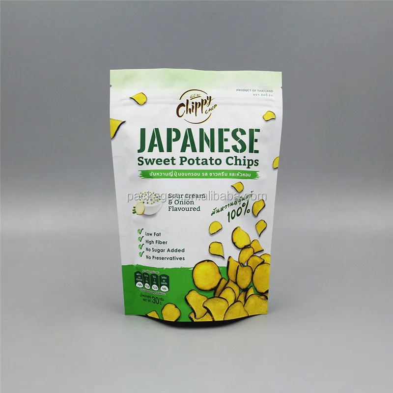 Custom Resealable Potato Chips Bag - Kraft Paper Packaging