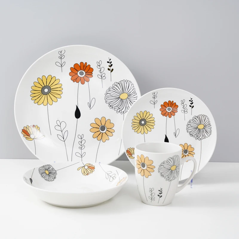 Huilang Innovation Modern Plant Design 16-pcs Ceramic Porcelain ...