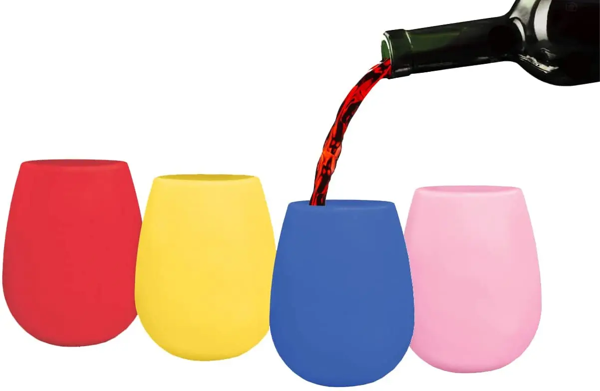 12oz Unbreakable Silicone Wine Glasses - Perfect for Parties