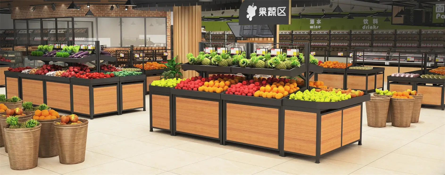 Country Store Retail Display Fixture - Euro Table Produce