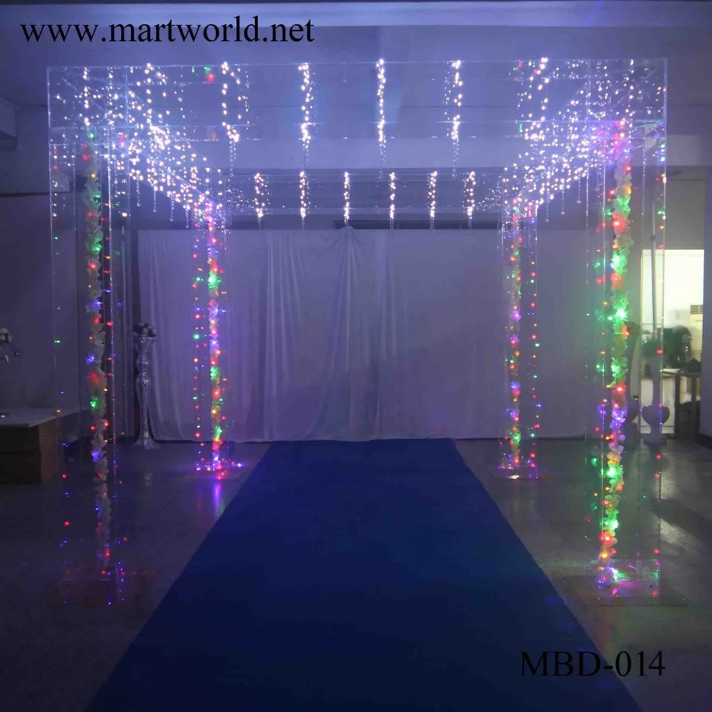 Large Acrylic Led Light Wedding Mandaps Led Stage Elegant Backdrop For ...