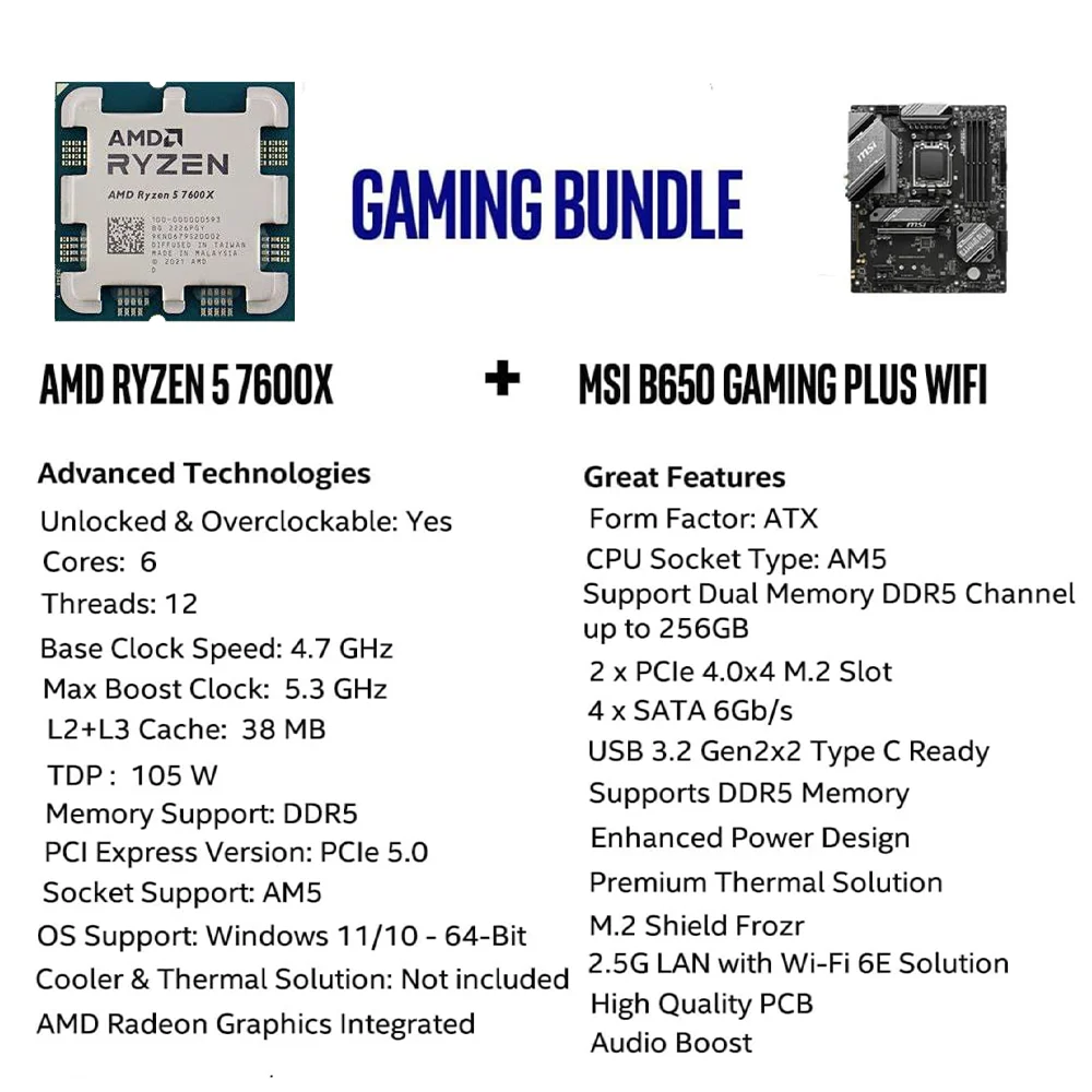 MSI B650 Gaming Plus Wifi - Ultimate AMD Ryzen 5 Bundle