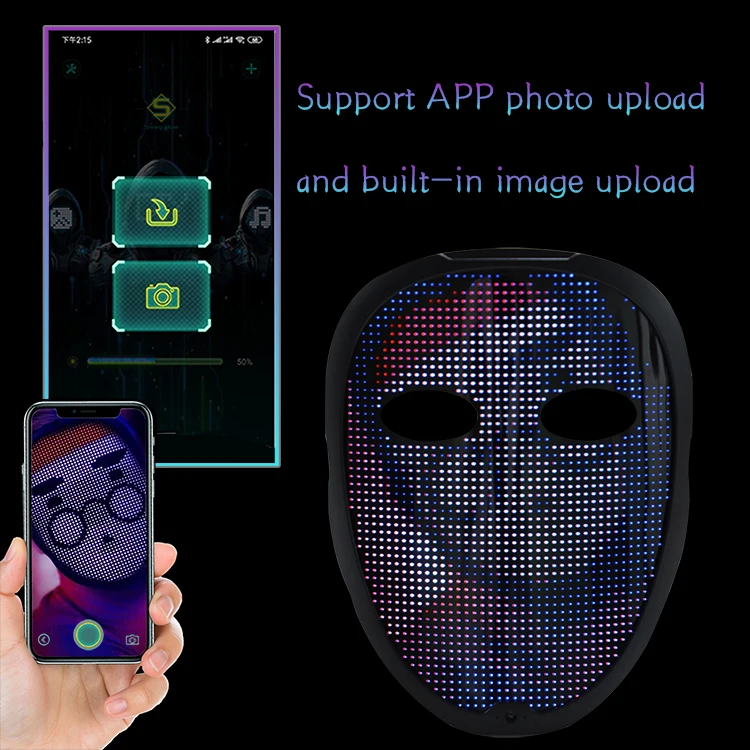 Programmable DIY Led Mask,face Changing Halloween Mask for Party Rave ...