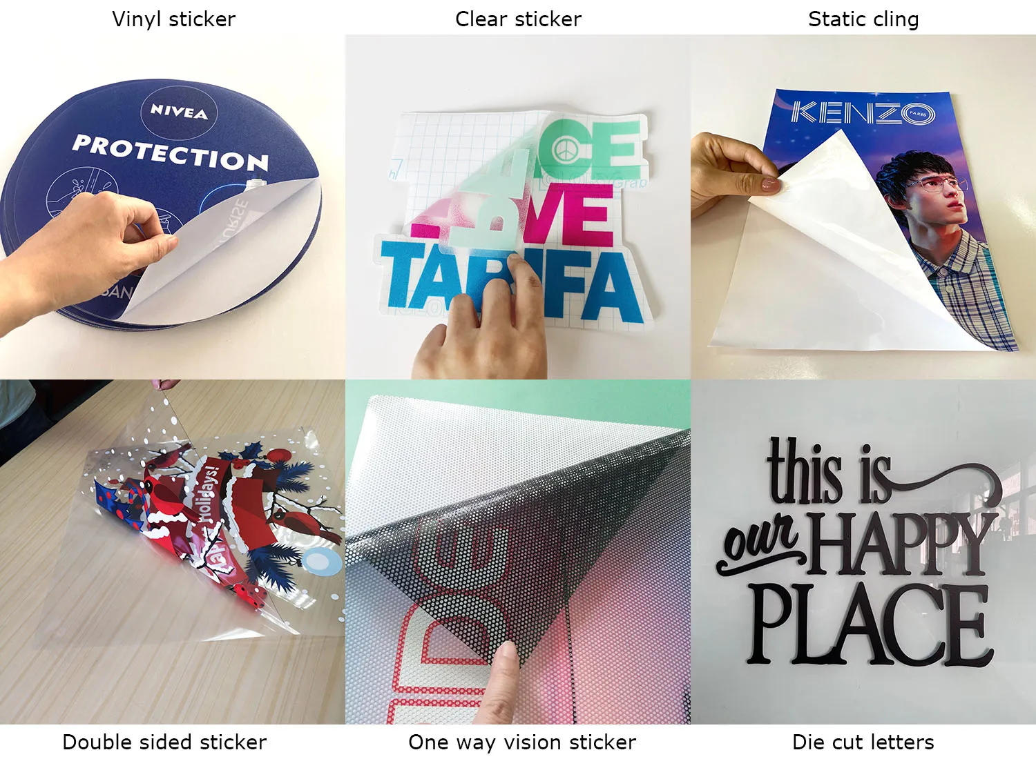 Custom Die Cut Logo Vinyl Stickers for Decoration & Marketing