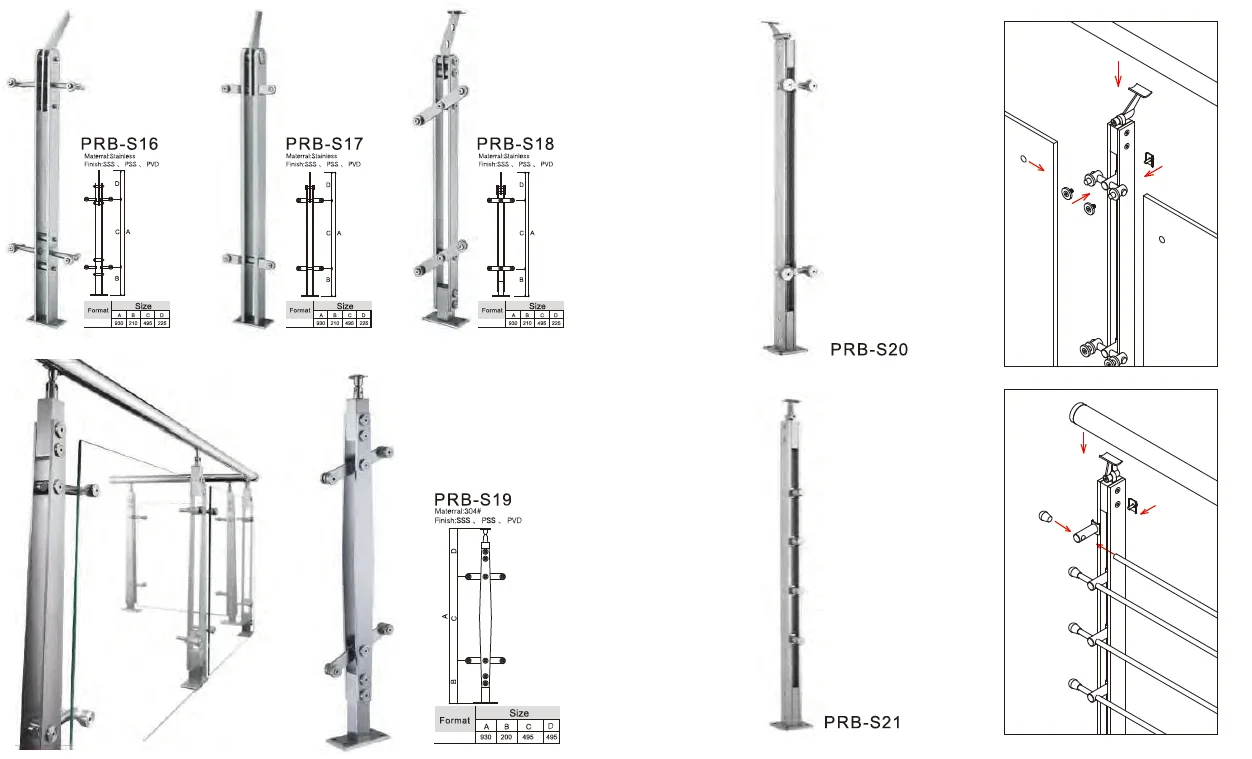 Stainless Steel Adjustable Frame Tempered Glass Railing Design - Buy ...