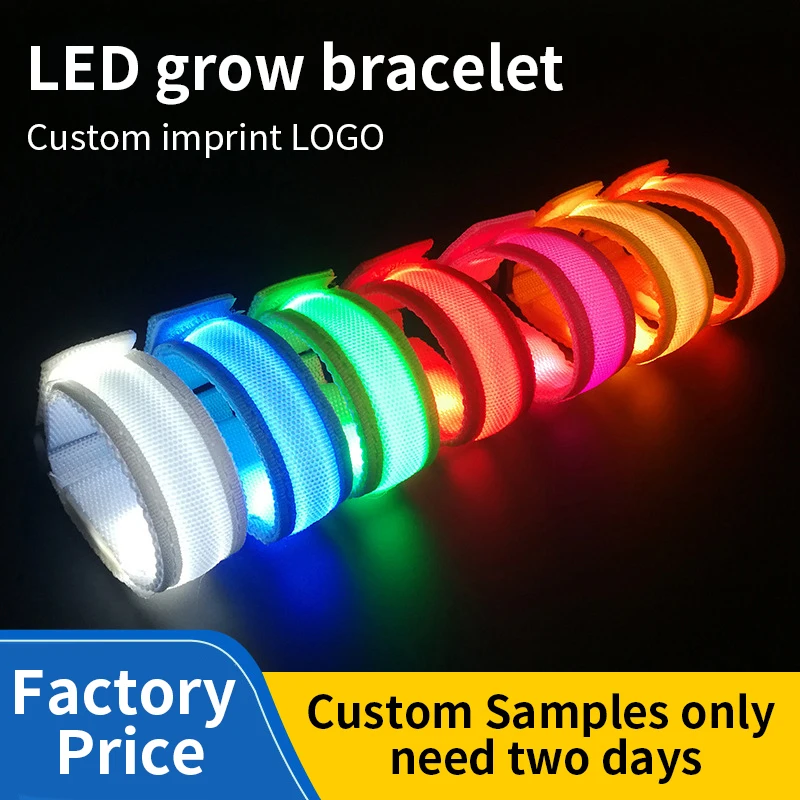 Custom Led Glow Bracelets Light Up Wristbands Lighted Flashing ...