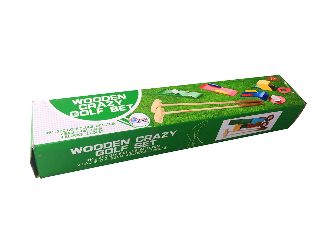 Indoor Children Kids Wooden Game Mini Golf Course Toy Set W/ Clubs ...