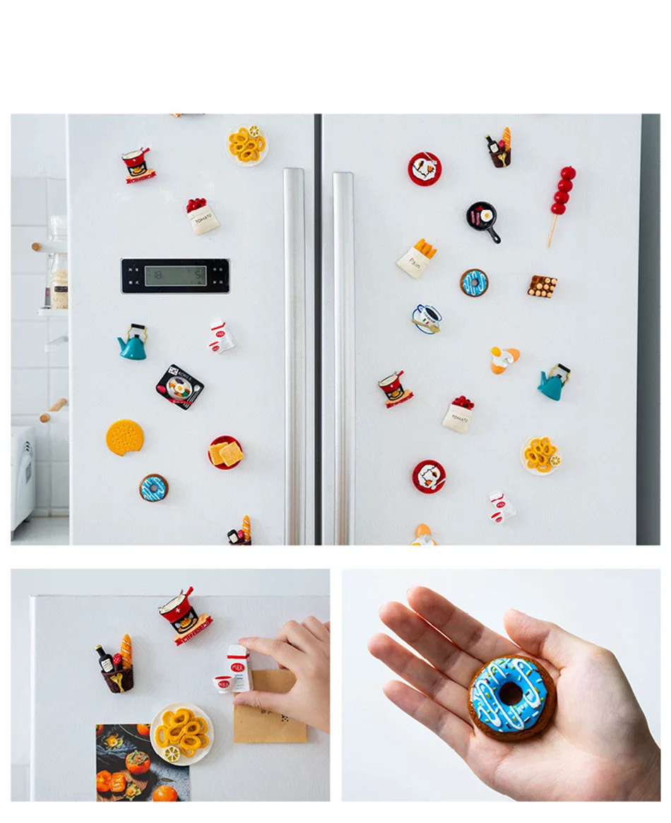 Personalized Custom Food 3d Magnets For Fridge Souvenir Wooden Fridge ...
