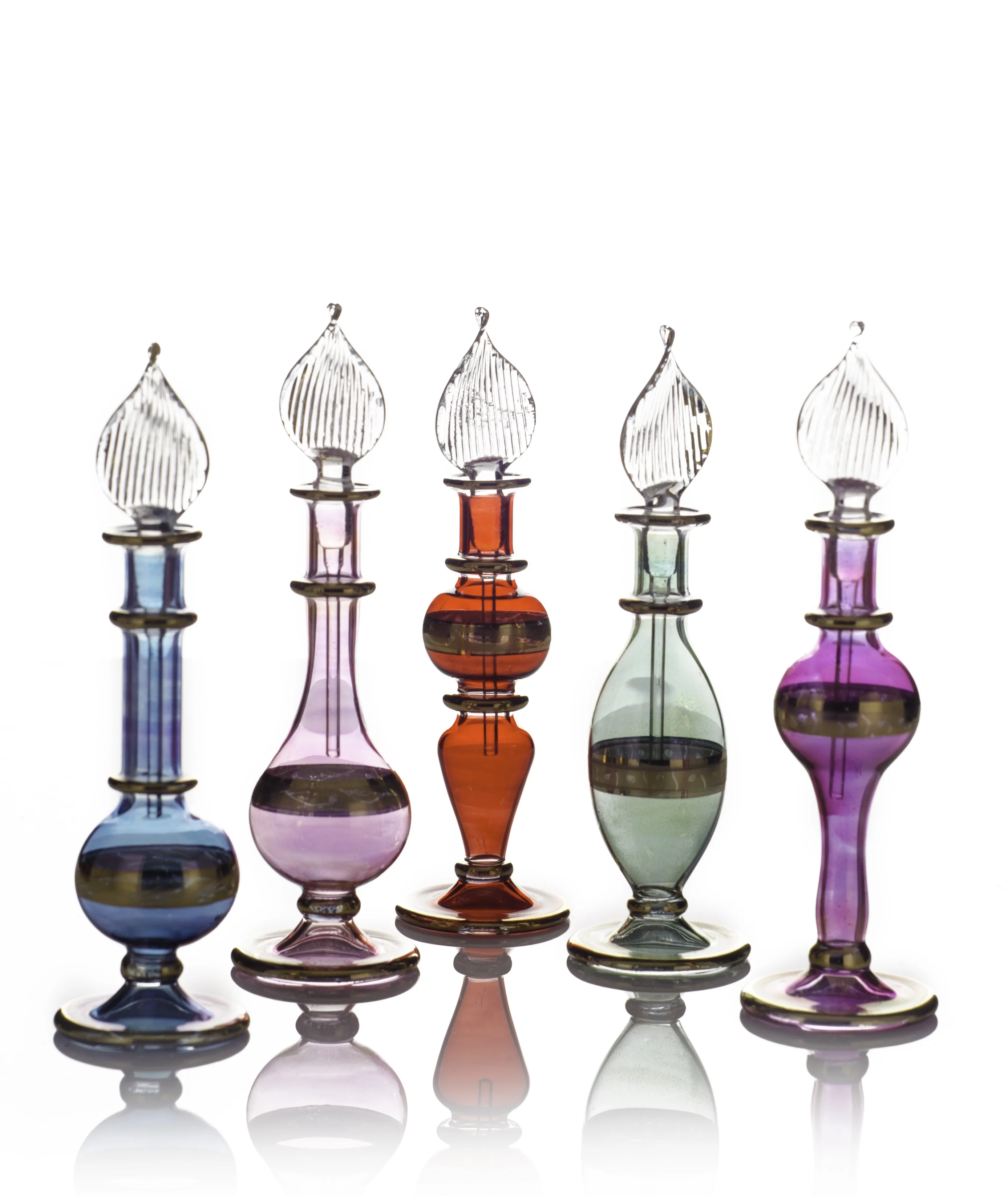Egyptian Glass Perfume Bottle - Elegant Essential Oil Vessel