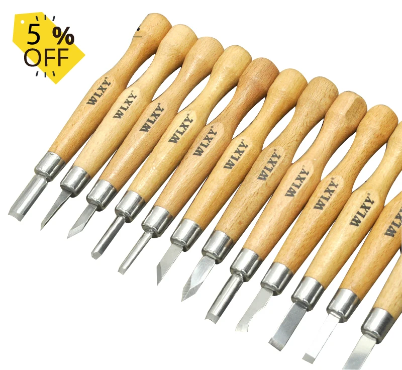 Customized Logo Stainless Steel Beech Wood Handle Carving Knife Chisels ...