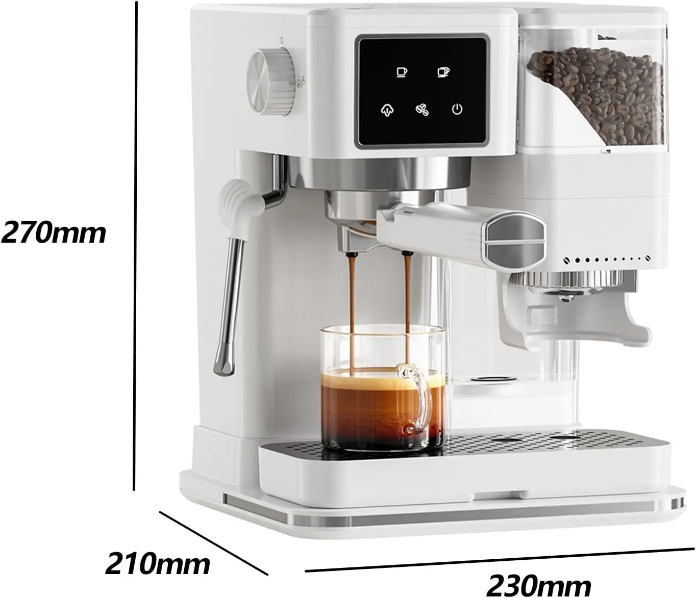 Italian Style Fully Semi-Automatic Espresso Coffee Maker Portable ...