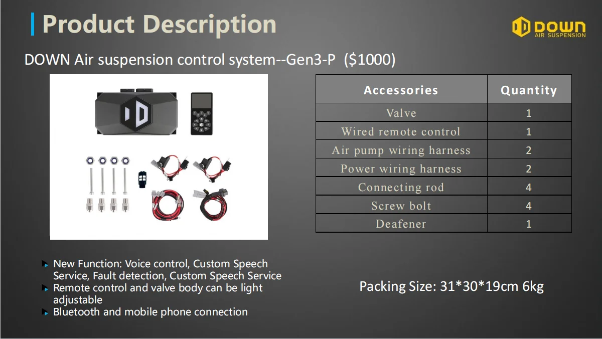 DOWN Advanced Pressure Sensor Air Suspension Management System ...