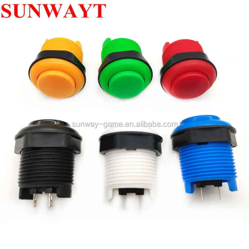 Wholesale 28mm Game Machine Round Plastic Push Button 6 Colors For Your ...