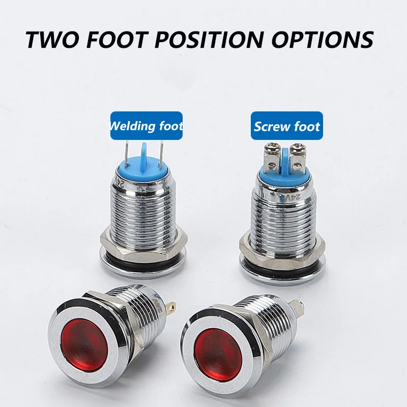 12mm 12V-24V Energy Saving LED Indicator Waterproof IP67 Metal Signal ...
