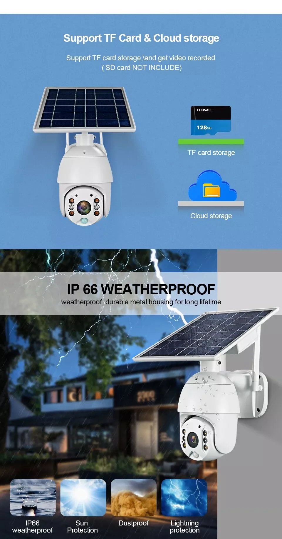4g Simcard Lte Solar Camera Ip66 Wireless Ubox Security Monitor Battery ...