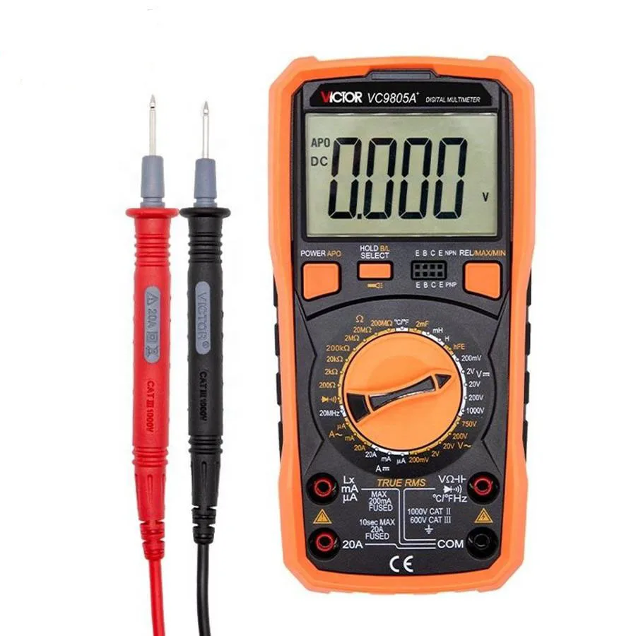 Digital Multimeter 9805a+ Meter True Rms Manual Range Multimeter 1999 Counts 2mf Inductance 20h ...