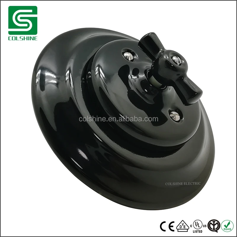 Porcelain Push Button Switch - Retro Ceramic Wall Socket