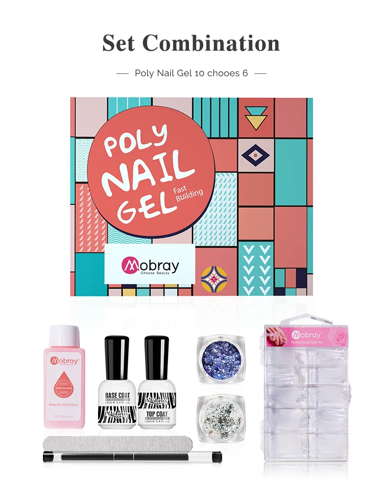 Poly Gel Set 4 Colors for Home Kit Temperature Changing Quick Building ...