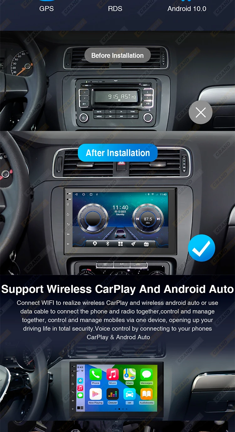 7 Inches Universal Auto Radio Car Radio Universal Android Screen Car ...