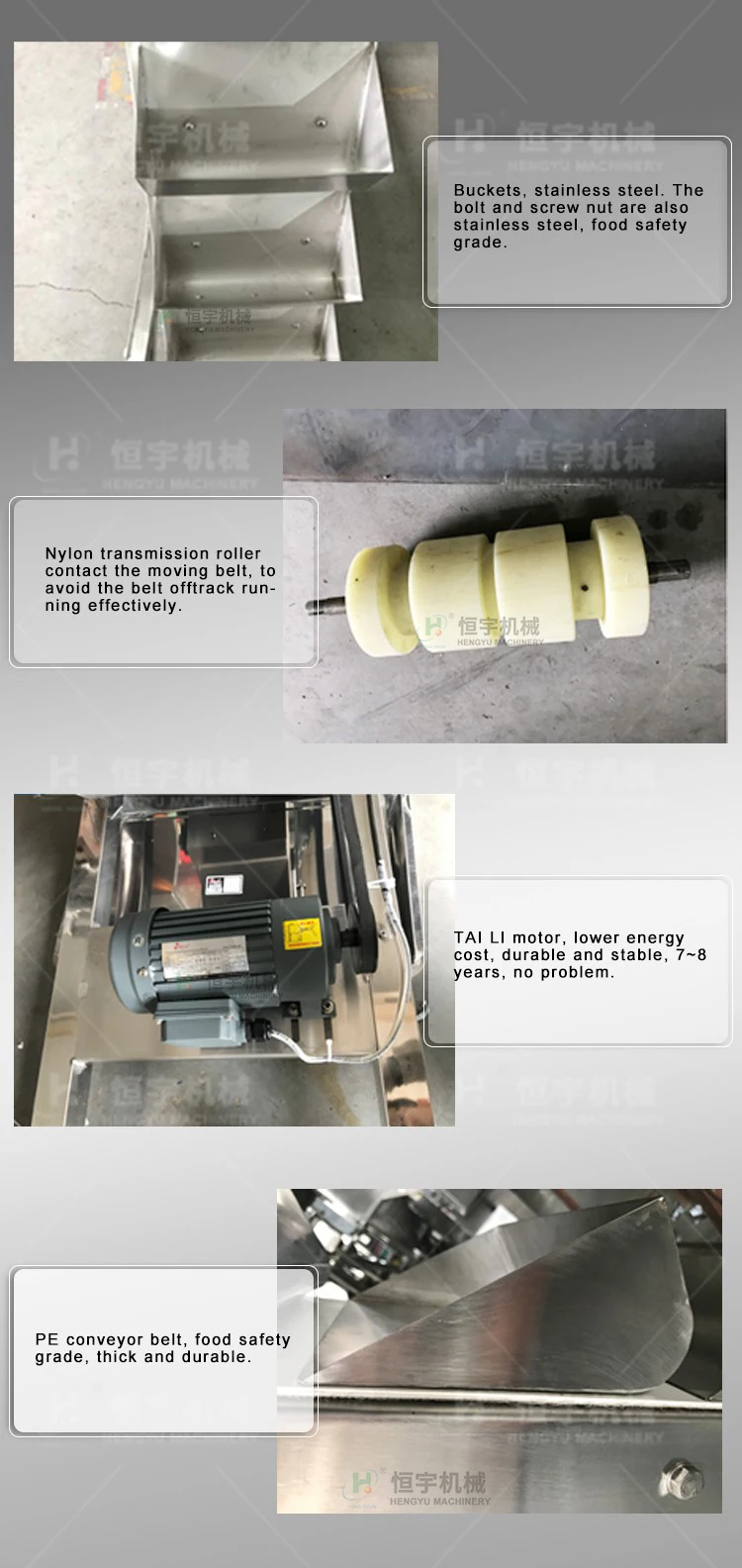 Portable Bucket Modular Inclined Z Type Belt Conveyor
