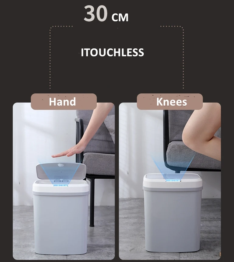 2020 New Touchless Smart Automatic 15 Liter Garbage Waste Bins ...